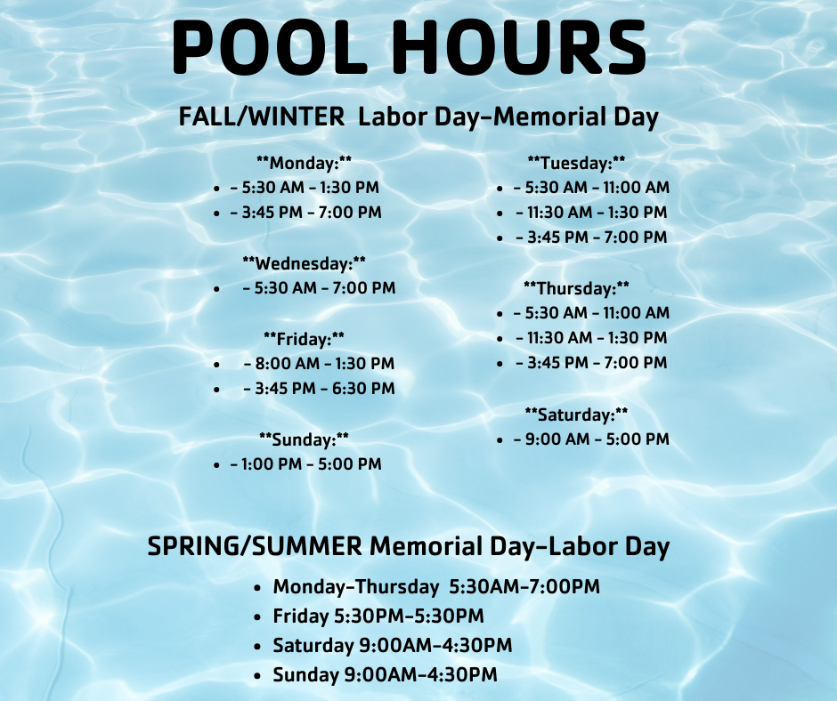 Schedules - Nishna Valley YMCA